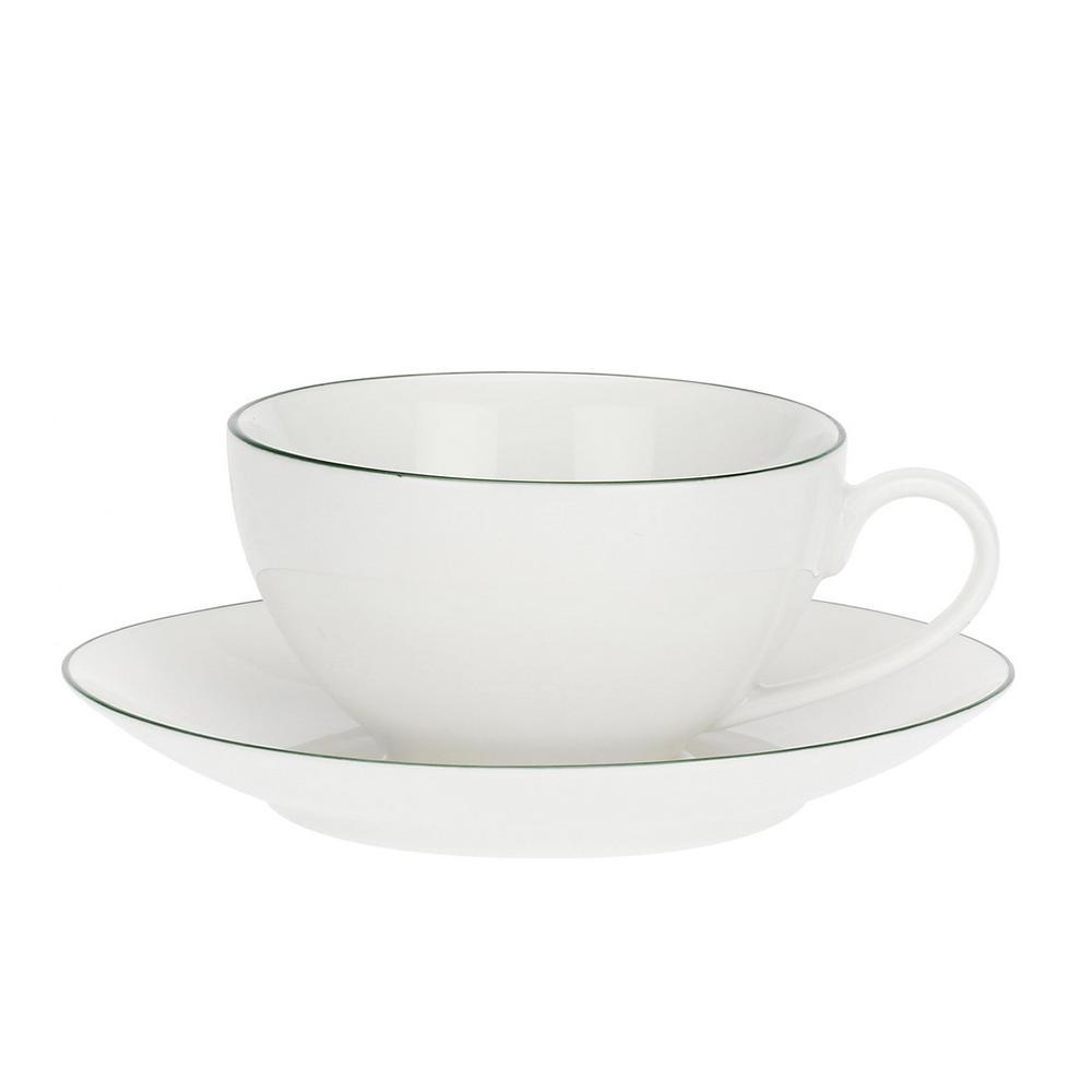 Porcellana Bianca Dintorno Tazza Te' Con Piattino - Tazze Te' Dintorno